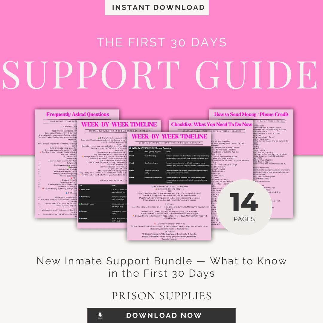 New Prison Inmate Support PDF (what to Know in the First 30 Days) 14 ...