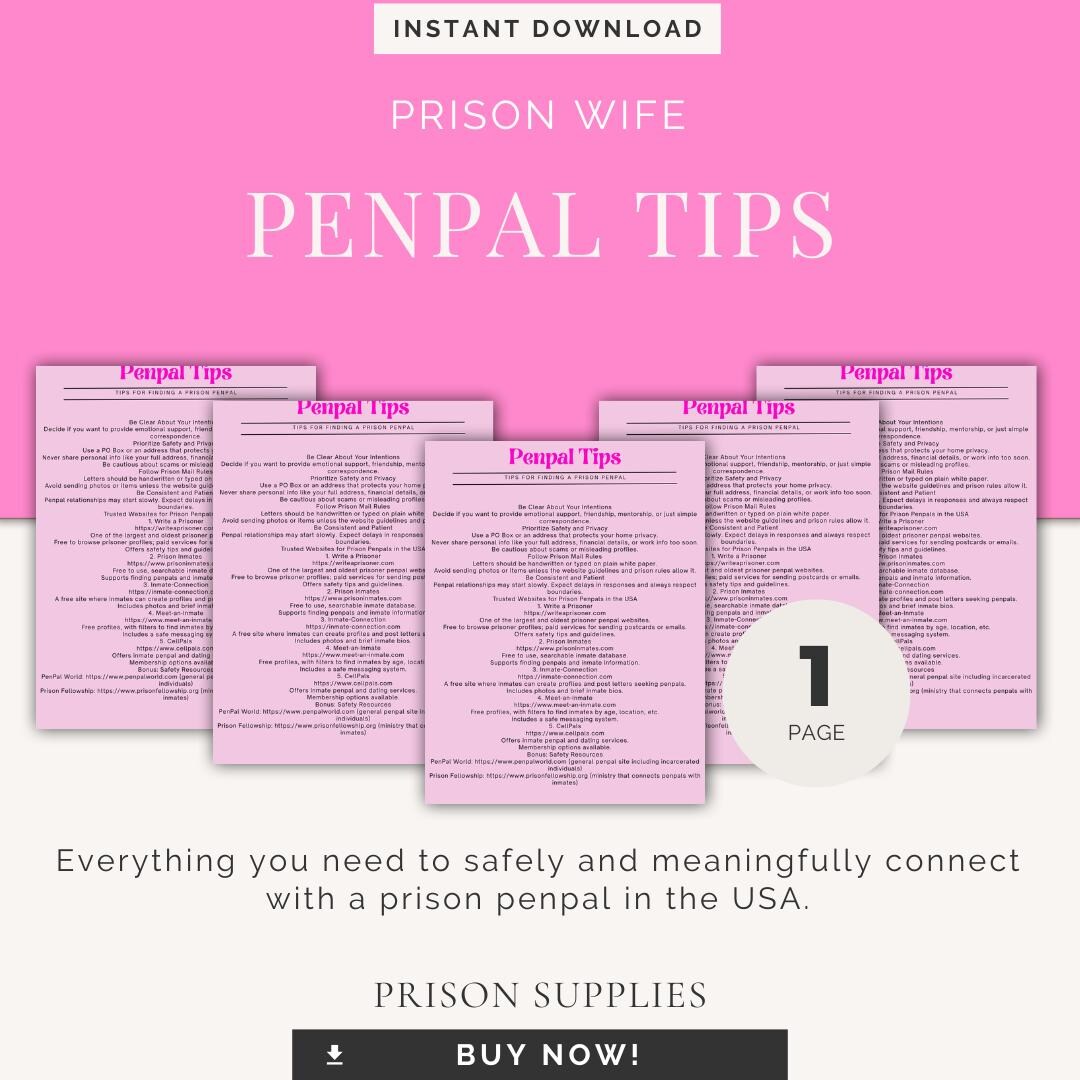 Prison Penpal Guide: Safe USA Sites & Tips (instant Download) - Etsy