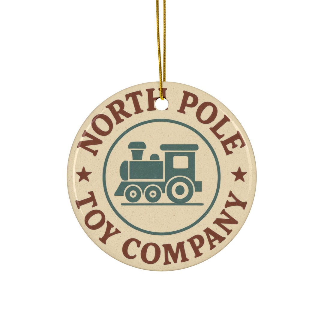 North Pole Toy Company Ceramic Ornament - Vintage-style Christmas Decor ...