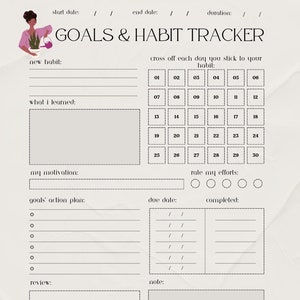 Cozy 30 Day Goal and Habit Tracker - Etsy