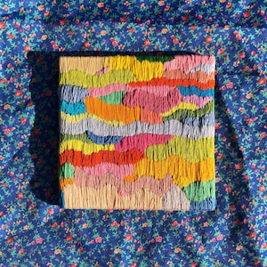 Squiggle ~ Hand Embroidered 6" by 6" Canvas by Sam Pletcher - Etsy