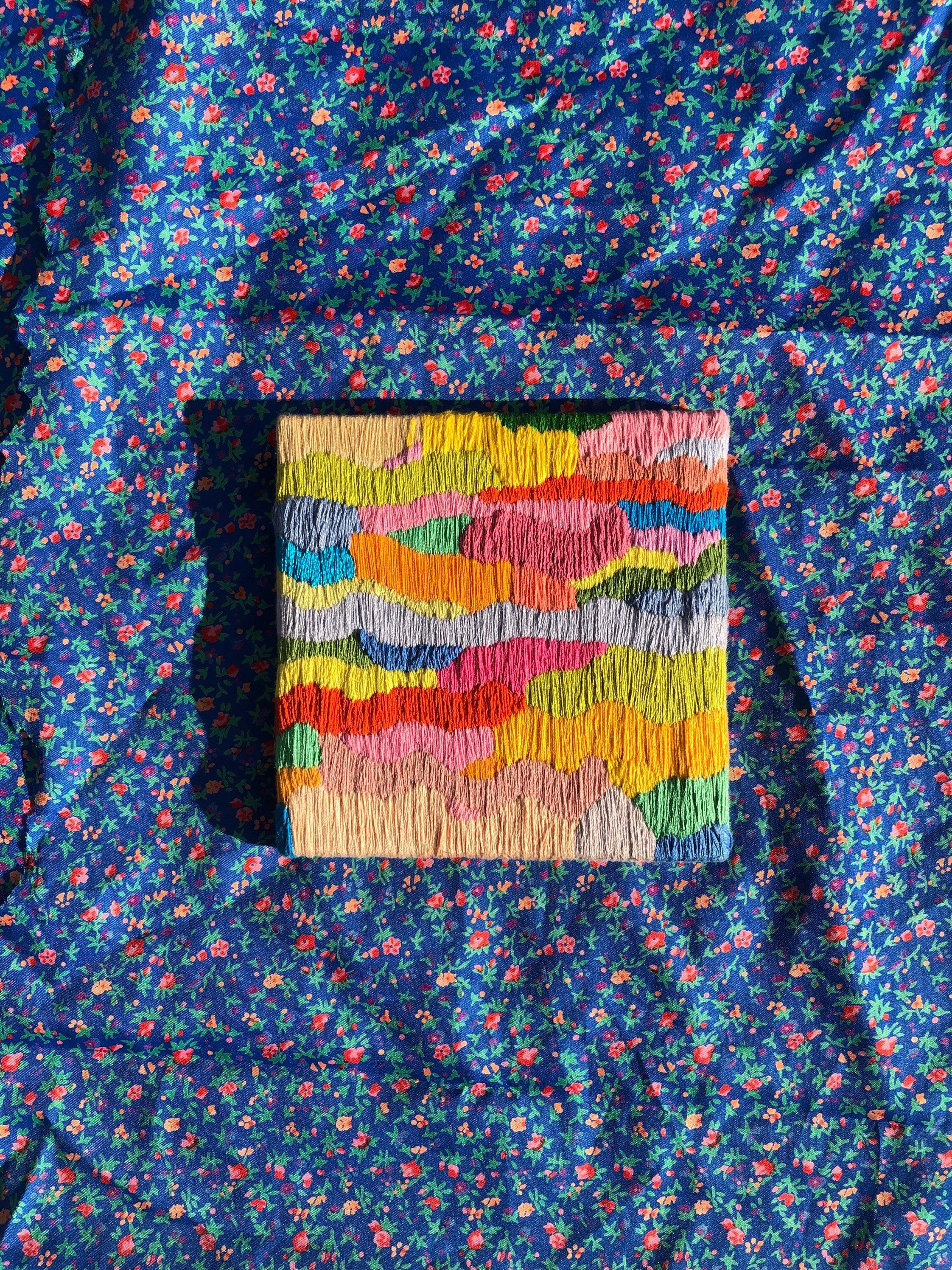 Squiggle ~ Hand Embroidered 6" by 6" Canvas by Sam Pletcher - Etsy