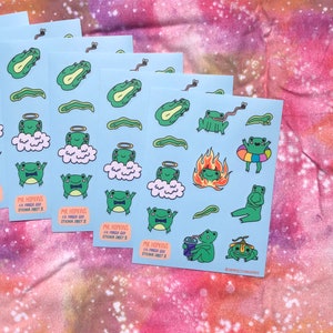 Frog Sticker Sheet ~ Mr Hopkins the Lil Froggie Guy Version 2 ...