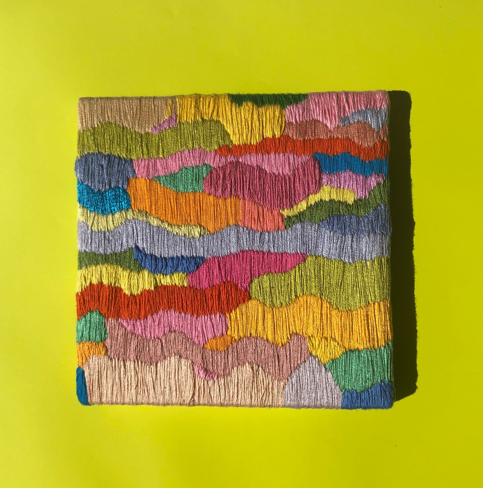 Squiggle ~ Hand Embroidered 6" by 6" Canvas by Sam Pletcher - Etsy