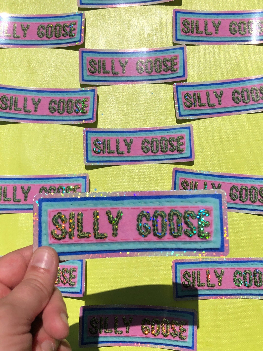 Silly Goose Holographic Glitter Vinyl Sticker Waterproof and UV Fade ...