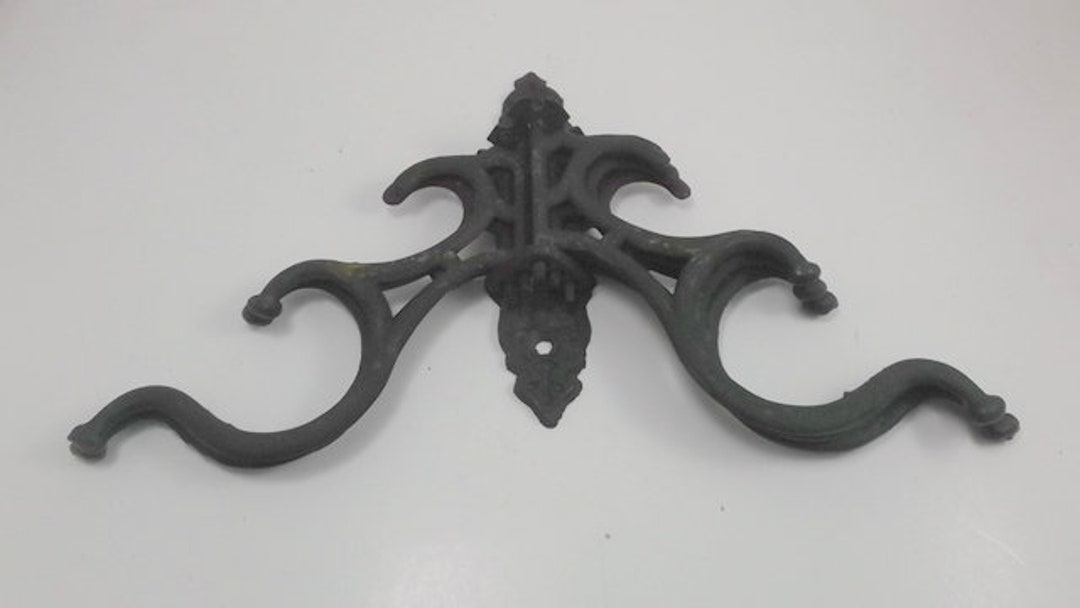 Vintage Hanger, 5 Arm Black Cast Iron Hanger, Coat Hanger, Hat Rack ...