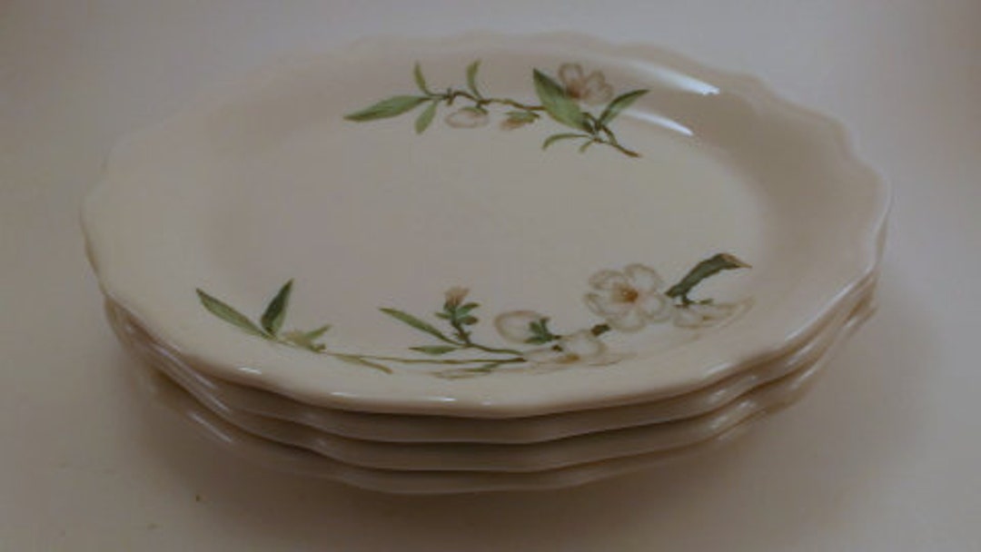 Vintage Platters, Oval off White China With White Blossom Detail ...