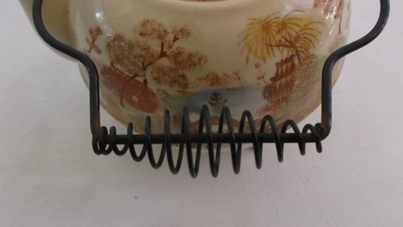 Vintage Teapot Transfer Ware Asian Scene China Porcelain | Etsy