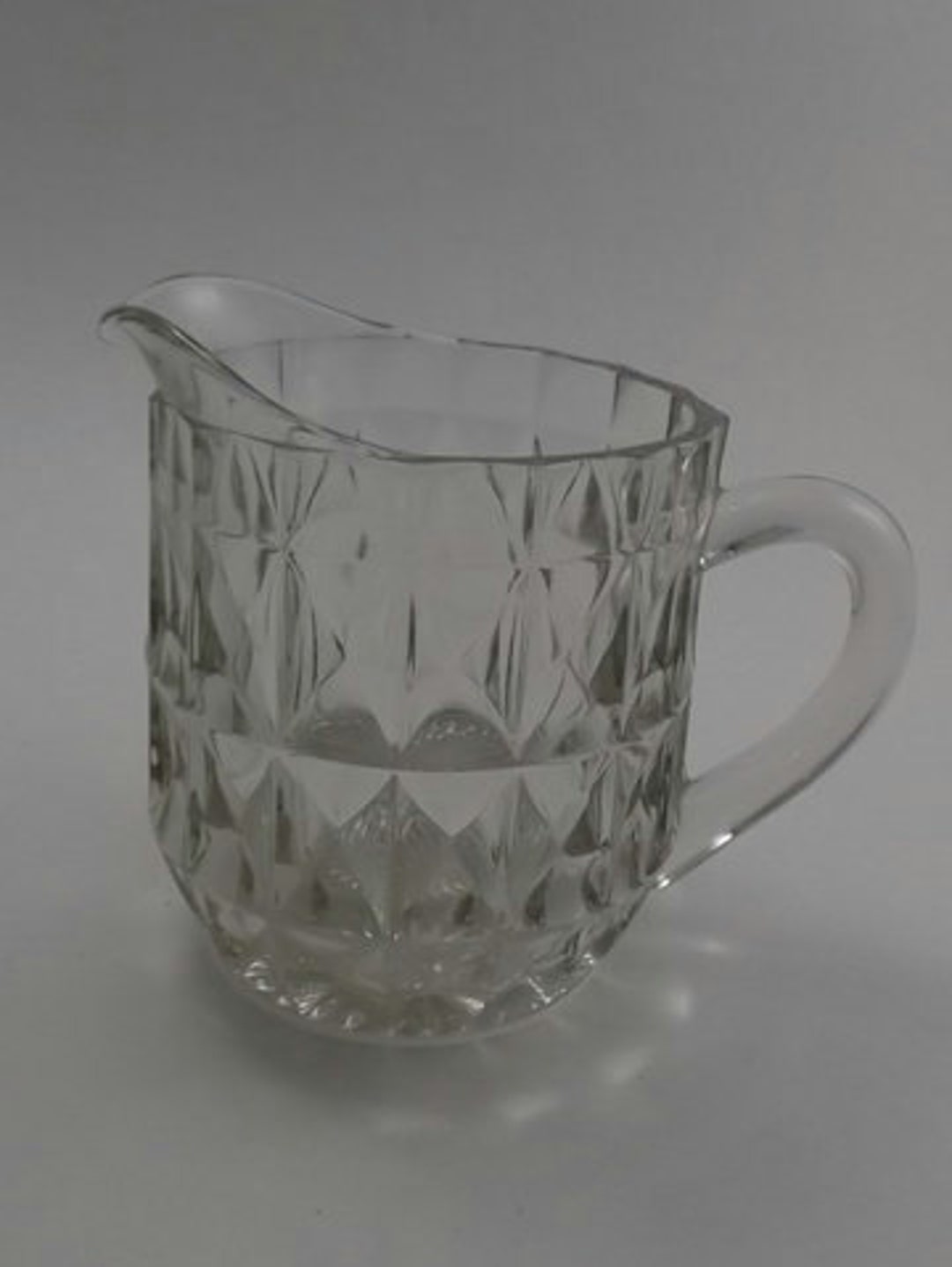 Vintage Pitcher, Heavy Clear Pressed Glass Pitcher, Small 4.25 ...