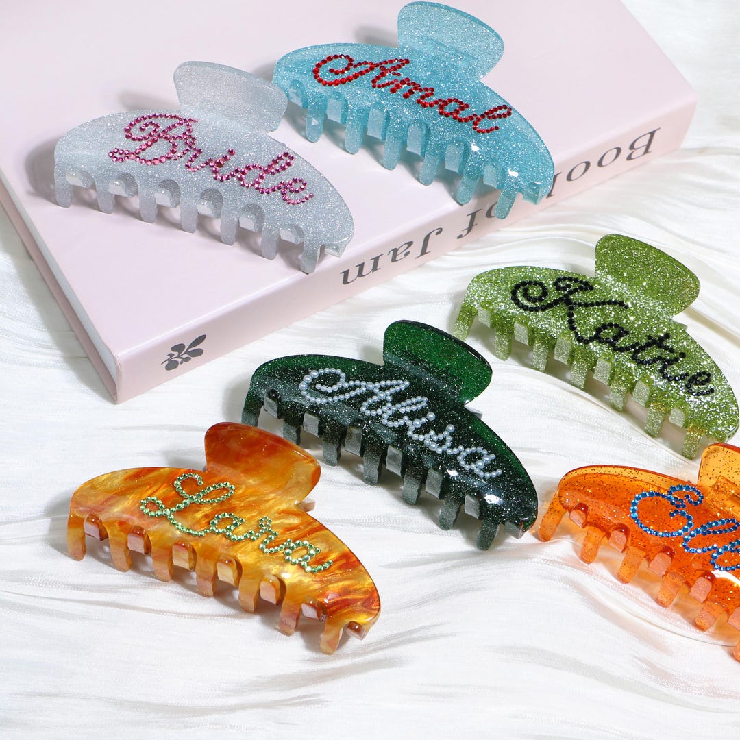 Custom Rhinestone Name Hair Claw Clip, Personalized Gift - Etsy