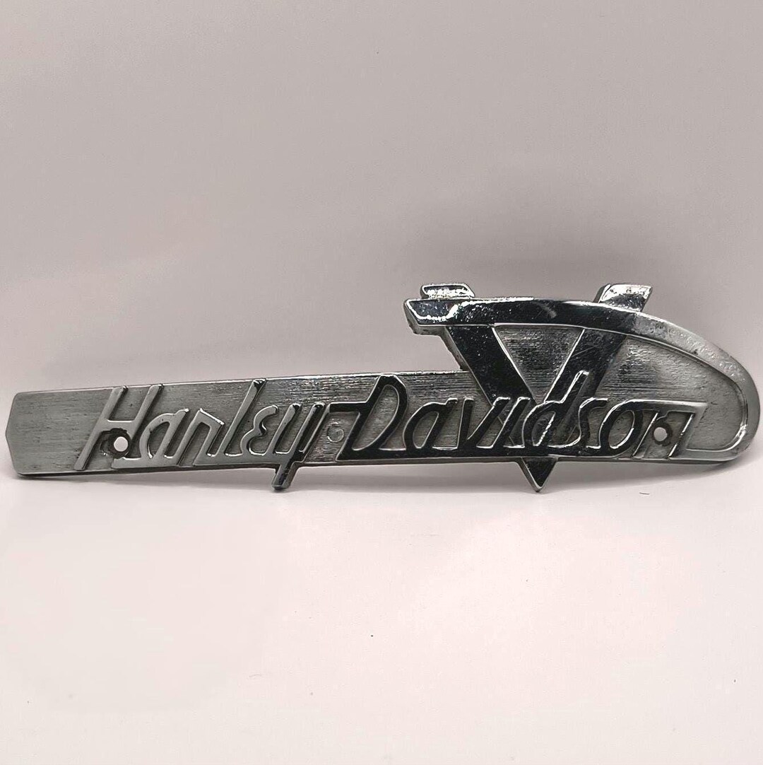 Vintage Harley Davidson Gas Tank Emblems Badge Big V 1955-1956 Panhead ...