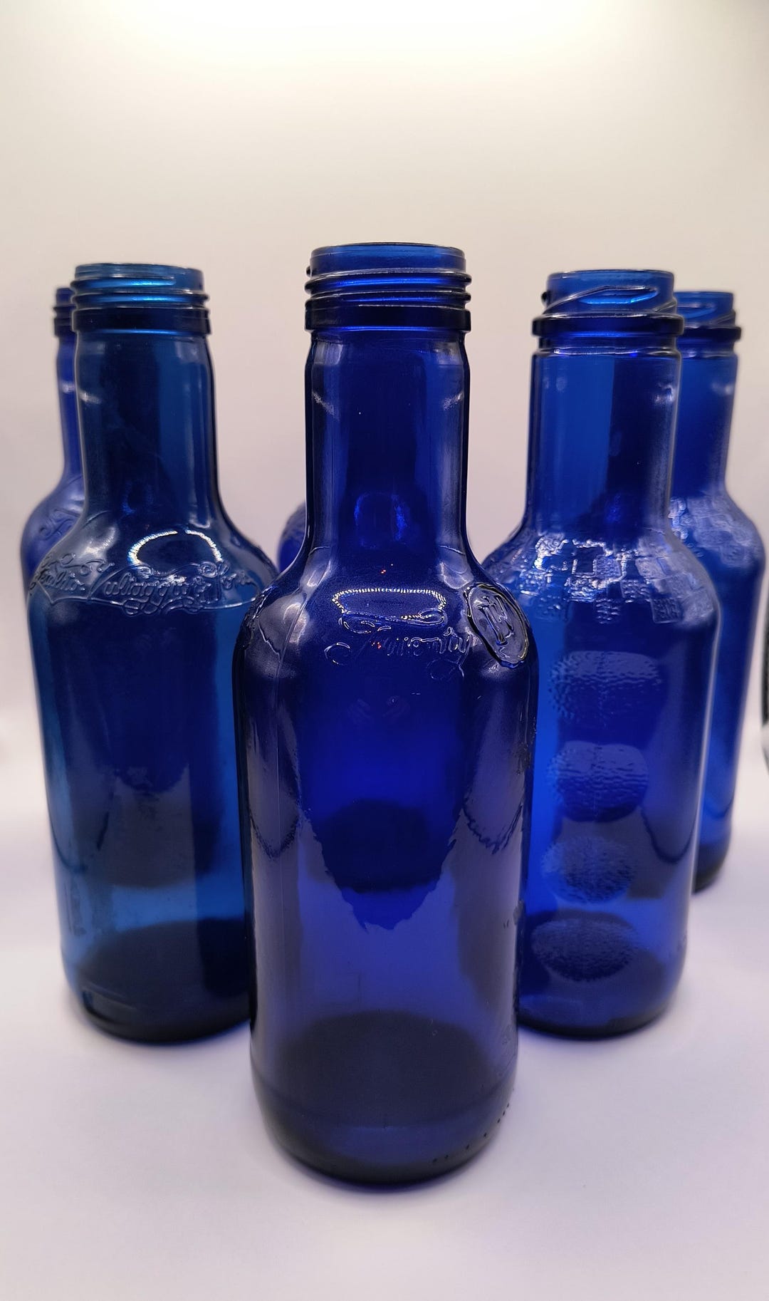 Vintage Cobalt Blue Ferolito Vultaggio & Sons Bottle, Fingerprint ...