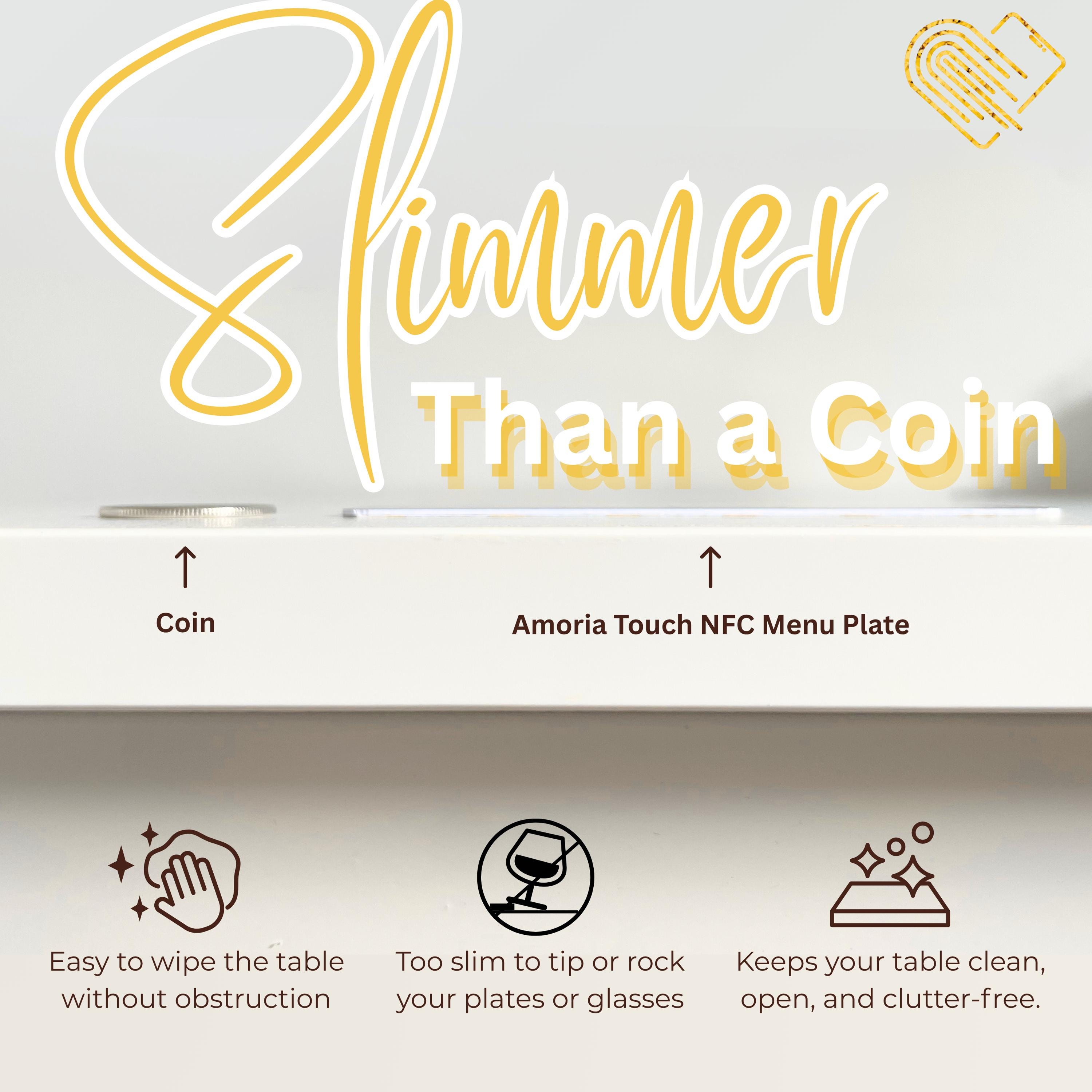 NFC Menu Card for Restaurant Tabletop, Thin Contactless NFC Tag Plate ...