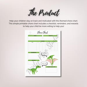 Printable Dinosaur Chore Chart | Kids Chore Chart PDF | Child Chore ...