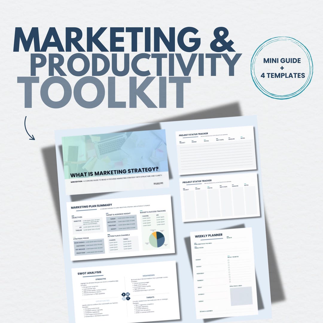 Editable Marketing & Productivity Toolkit: Canva Templates (digital ...