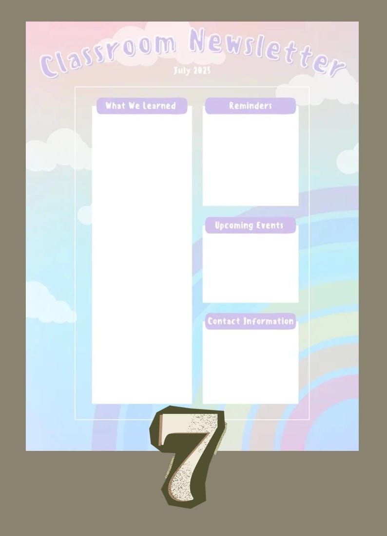 Classroom Newsletter- Seasonal/monthly Organizational Tool (june ...