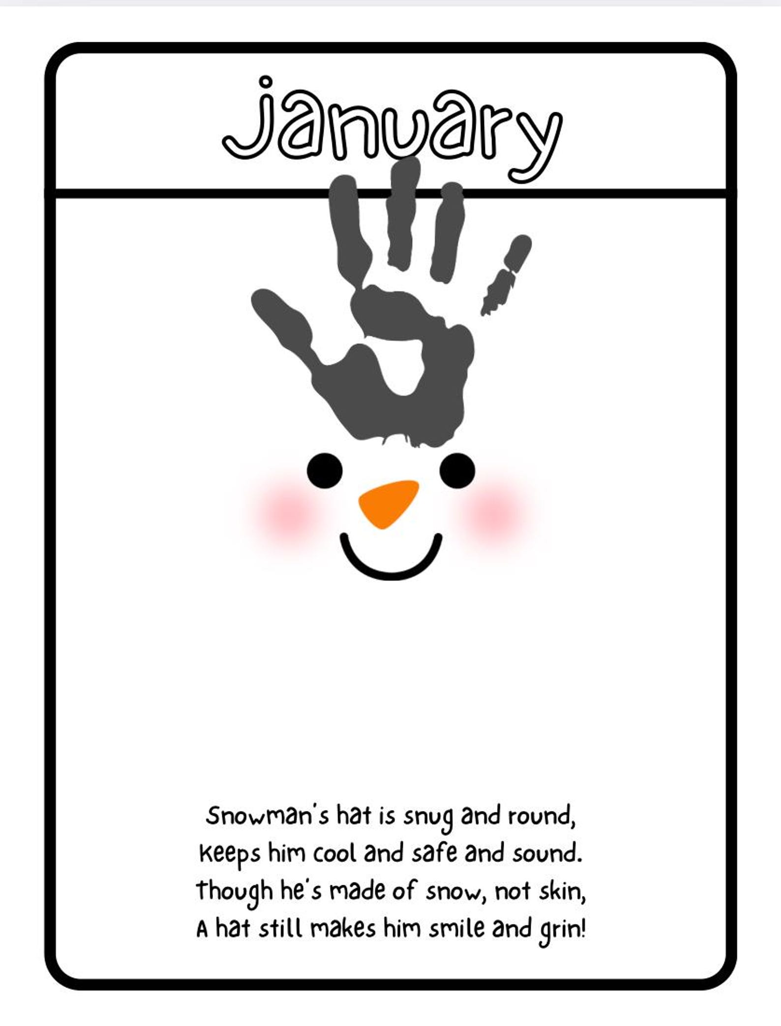 School Season Handprint Book- Monthly Use Playfulprintbyhannah - Etsy