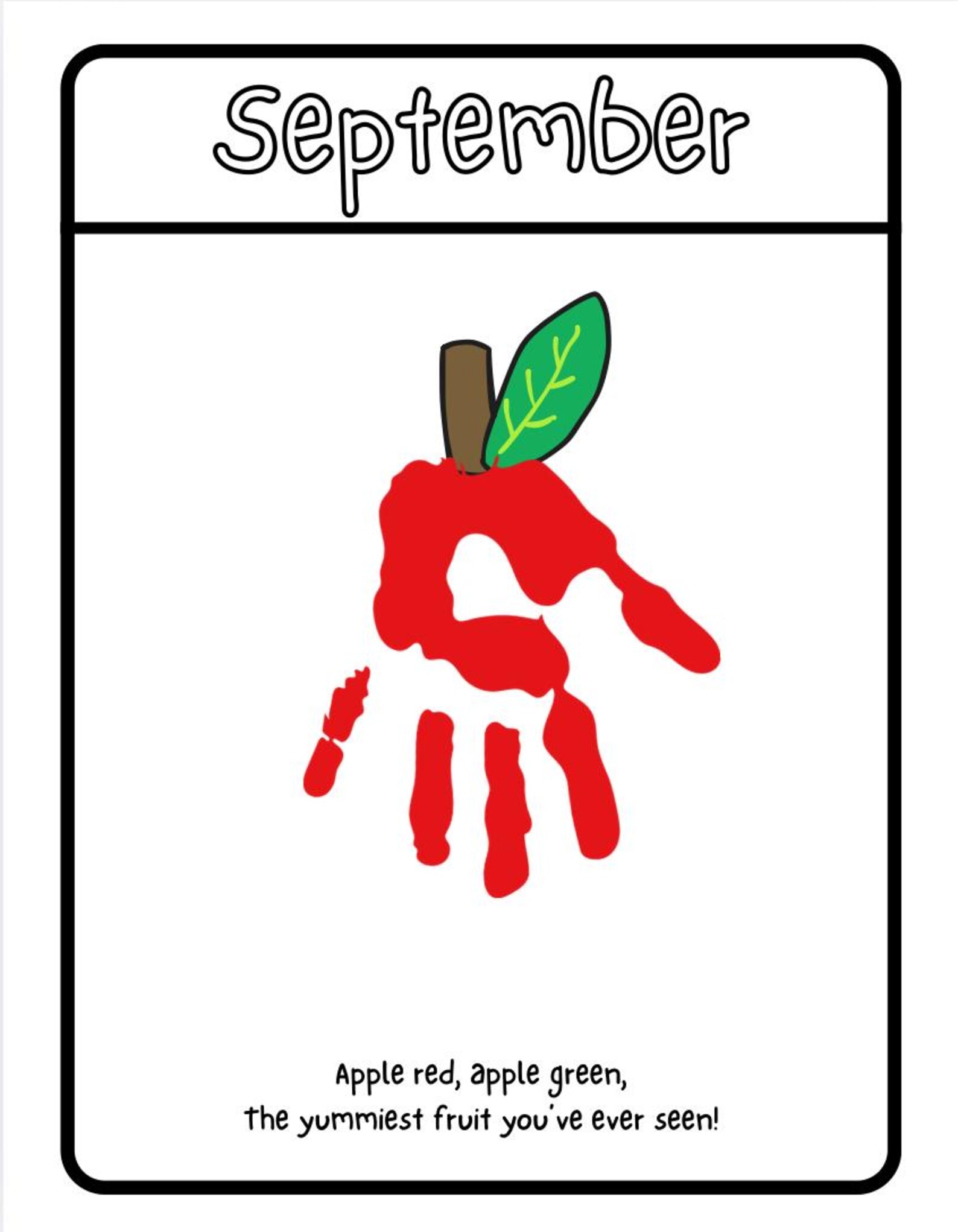 School Season Handprint Book- Monthly Use Playfulprintbyhannah - Etsy
