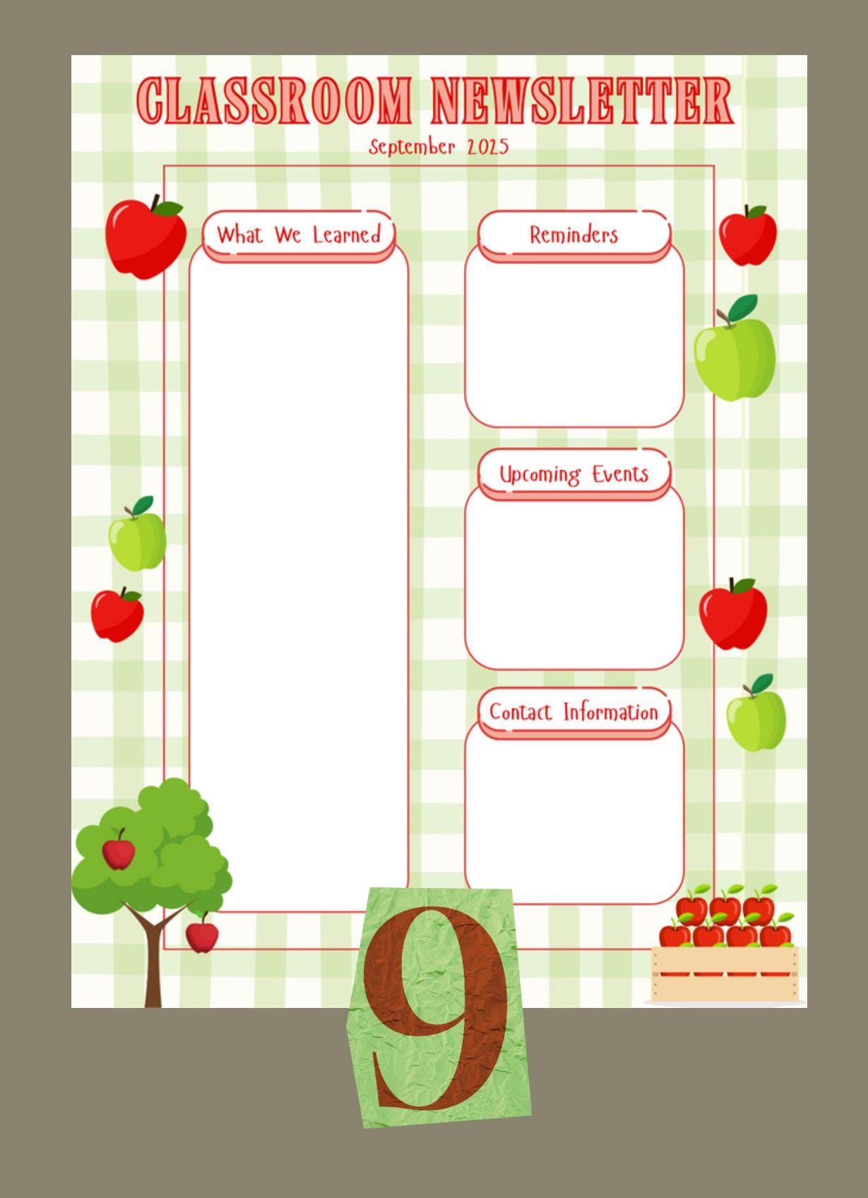 Classroom Newsletter- Seasonal/monthly Organizational Tool (june ...