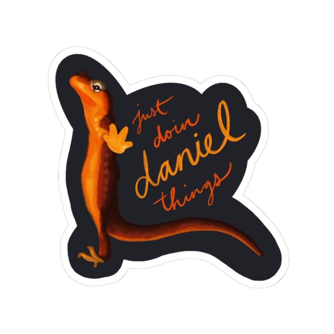 Funny Daniel the Newt Sticker, Kiss-cut Sticker | Cute Amphibian Decal ...