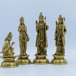 Brass Ram Darbar Idol Set, Hindu Deity Statues - Etsy