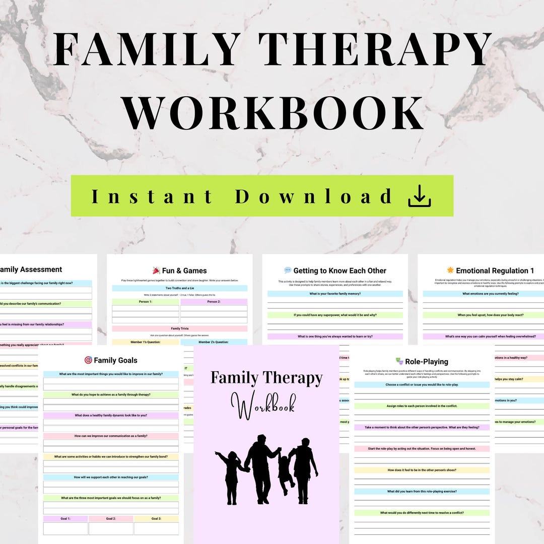 Family Therapy Workbook Printable | Family Counseling Journal PDF ...