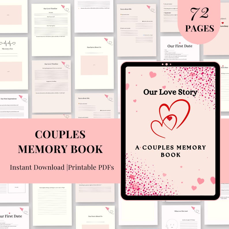 Couples Memory Book Printable | Relationship Scrapbook Journal for ...