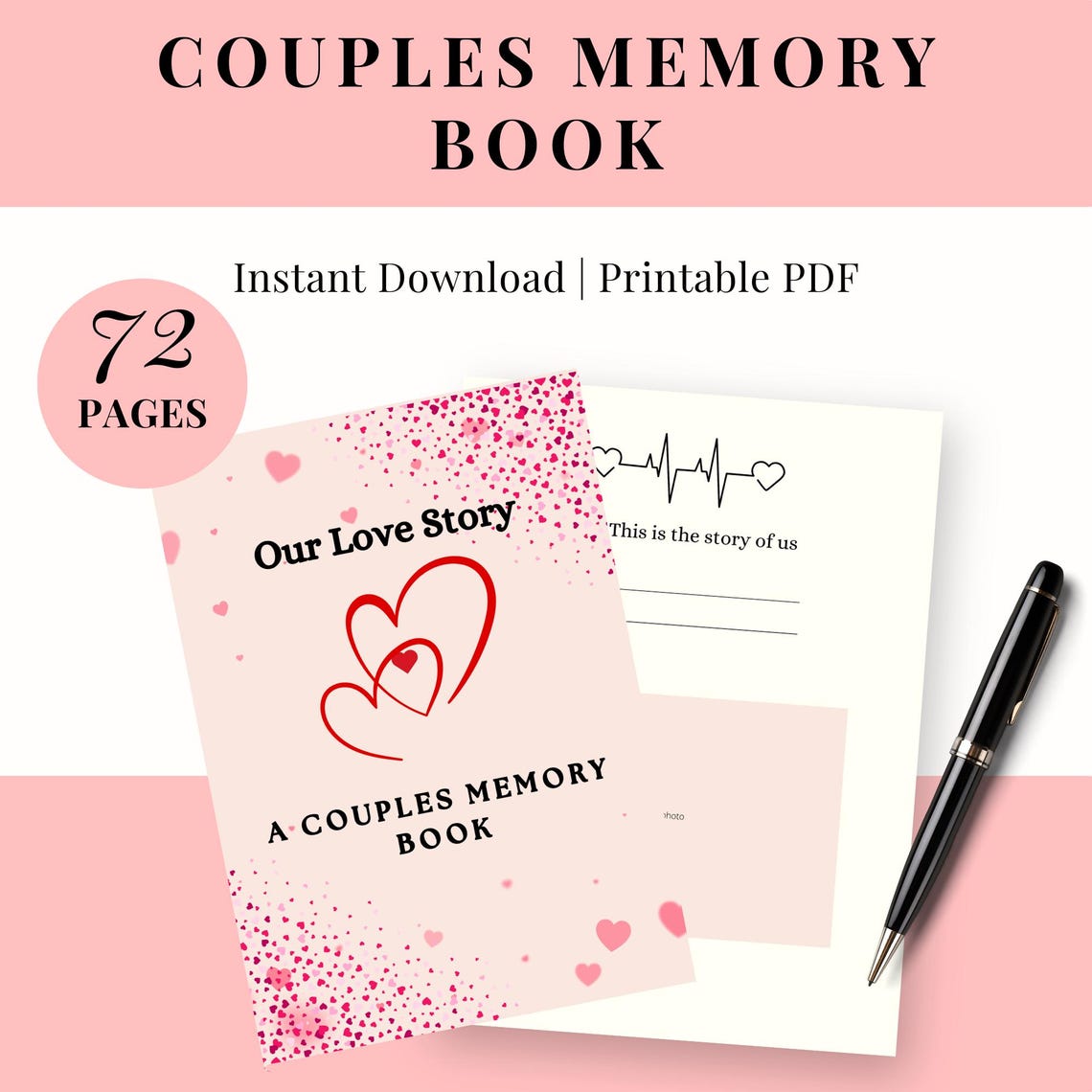 Couples Memory Book Printable | Relationship Scrapbook Journal for ...