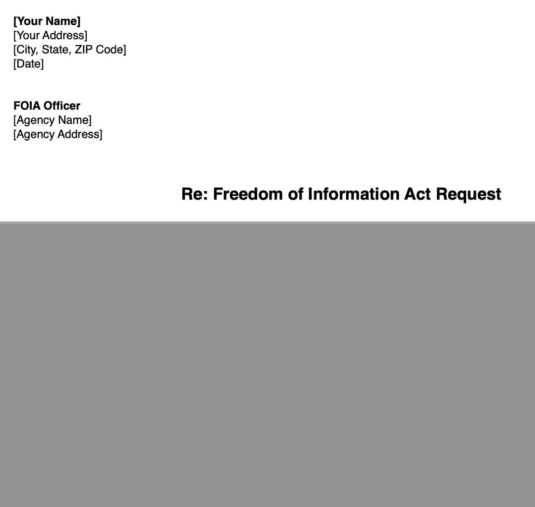 FOIA & Public Records Request Templates | Freedom of Information Act ...