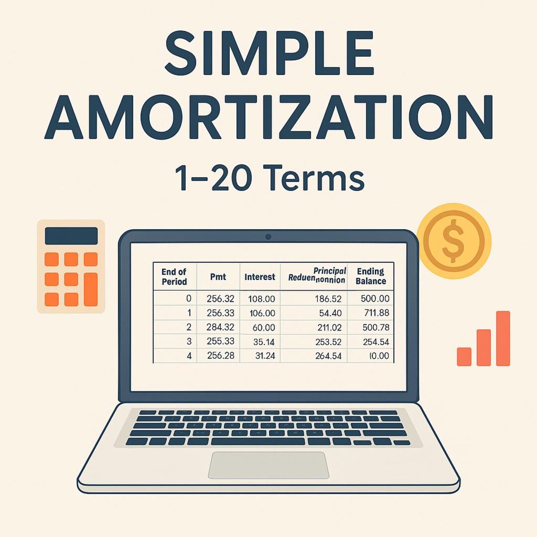 Simple Amortization Table Excel: Dynamic Loan Calculator (instant ...
