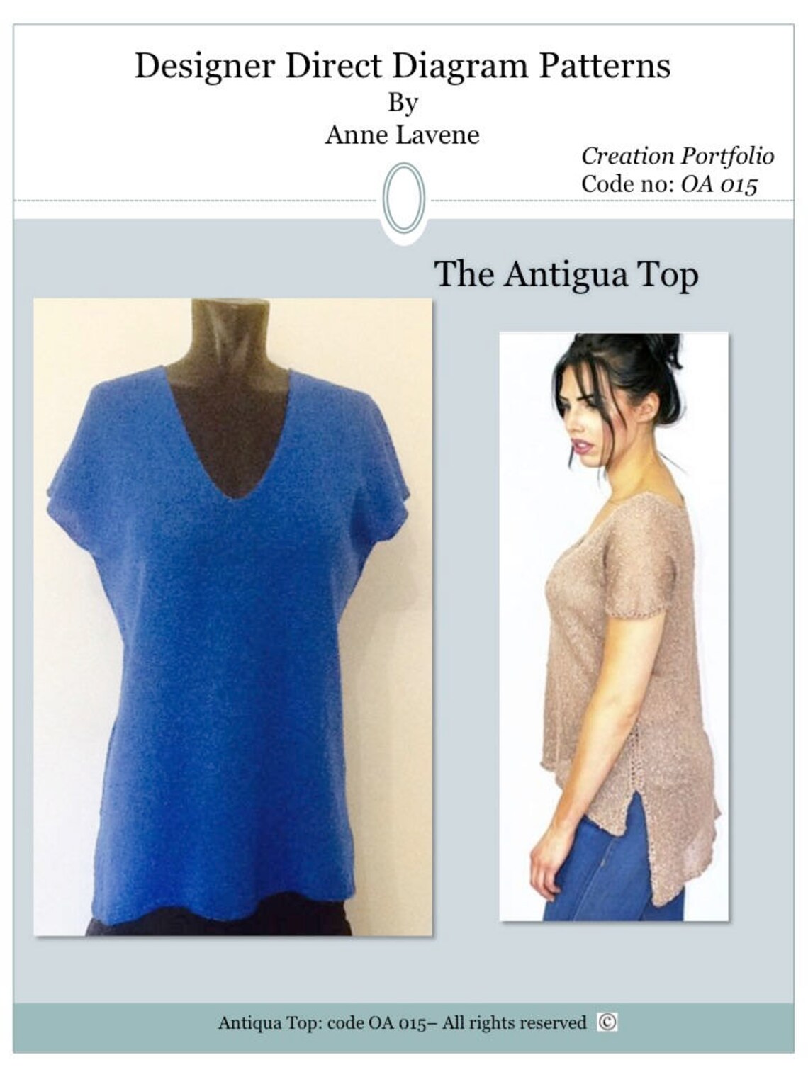 Pattern 14 / Antigua Top Pattern Machine Knitting Pattern - Etsy