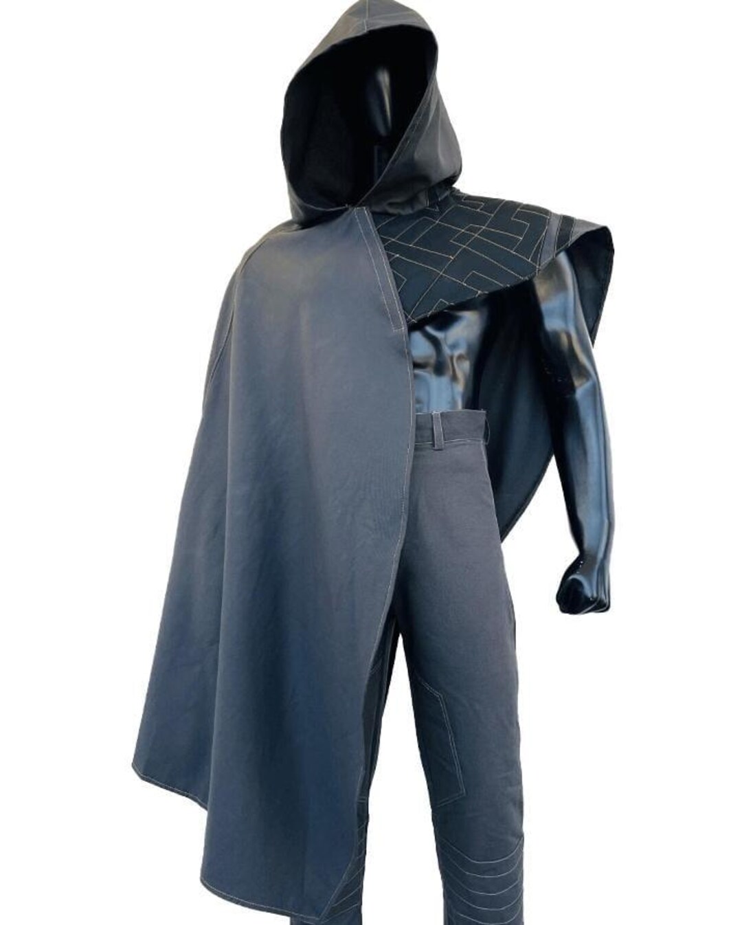 Futuristic Asymmetric Cloak | Dark Sci-fi Shoulder Wrap Cape for ...