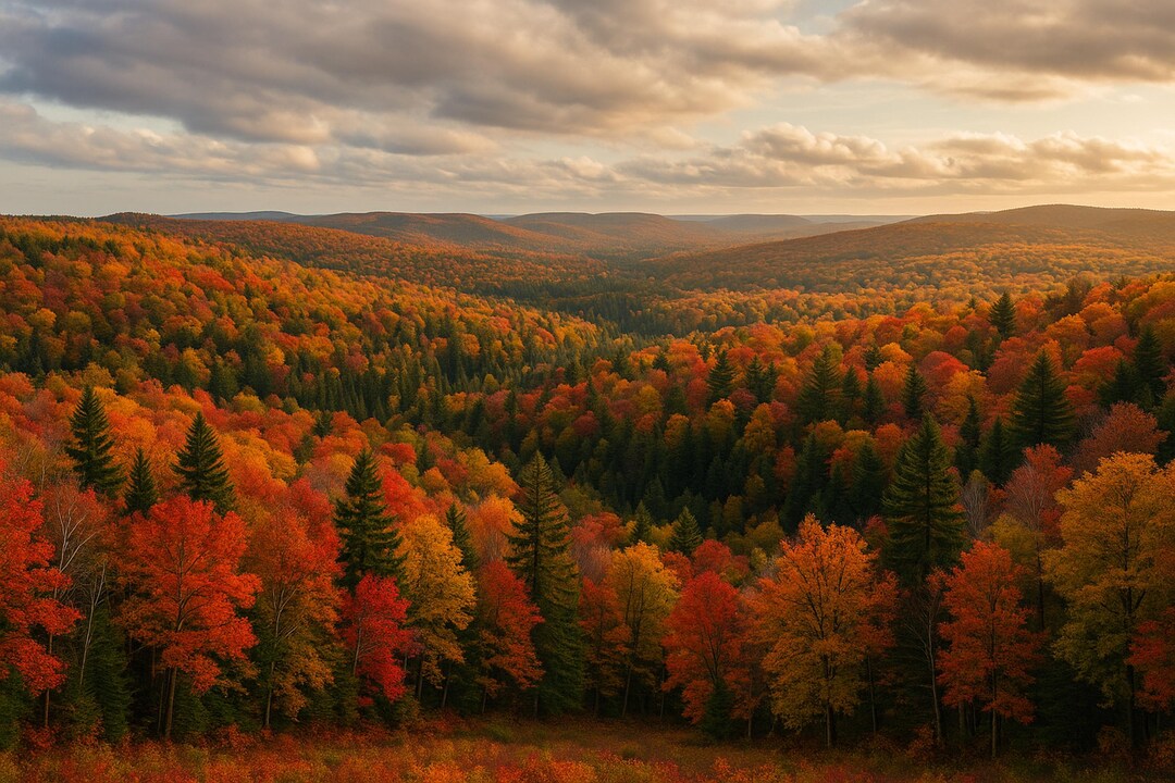 Autumn Forest Panorama Digital Download | Maple Hills at Dusk (6 Sizes ...