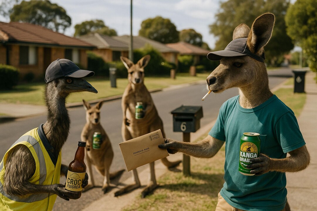 Outback Express – Funny Aussie Animal Digital Print | Mail Run Wall Art ...