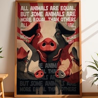 Animal Farm Book Cover Poster | George Orwell, Animal Farm Poster ...