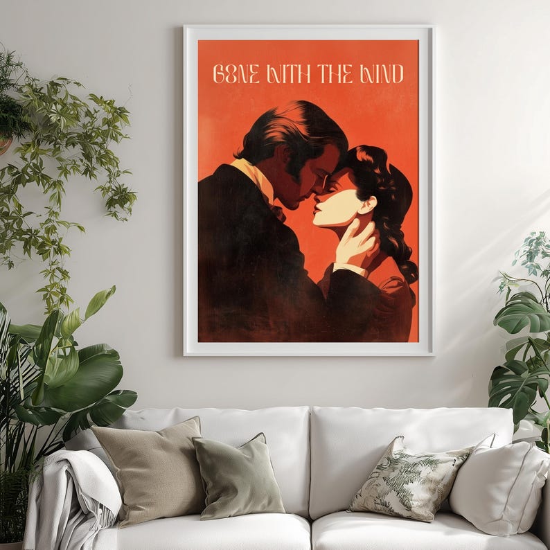 Gone With the Wind Poster | Classic Movie Wall Art | Romantic ...