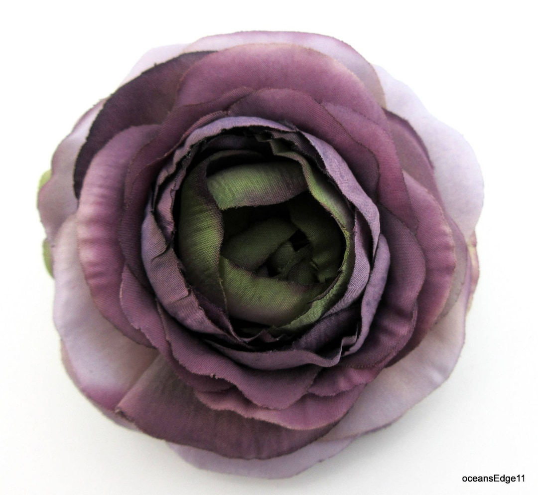 3.5" Mauve Lavender Purple Sage Ranunculus Silk Flower Hair Clip - Etsy