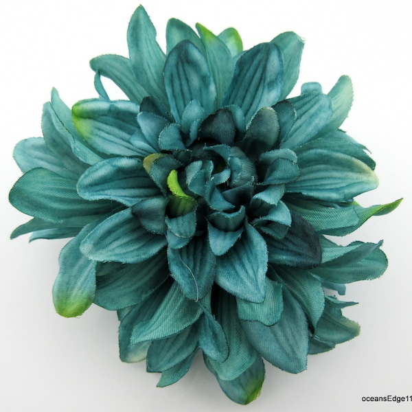 Teal Flower Brooch - Etsy