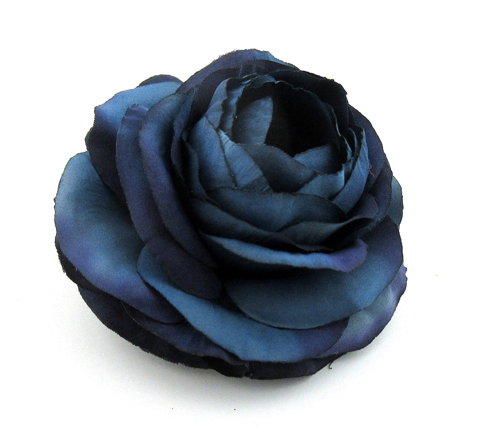 3.5 Navy Blue Ranunculus Silk Flower Brooch Pin - Etsy