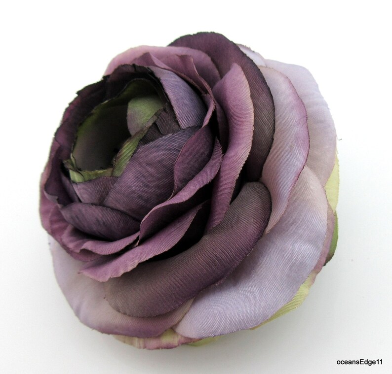 3.5 Mauve Lavender Sage Ranunculus Silk Flower Brooch | Etsy