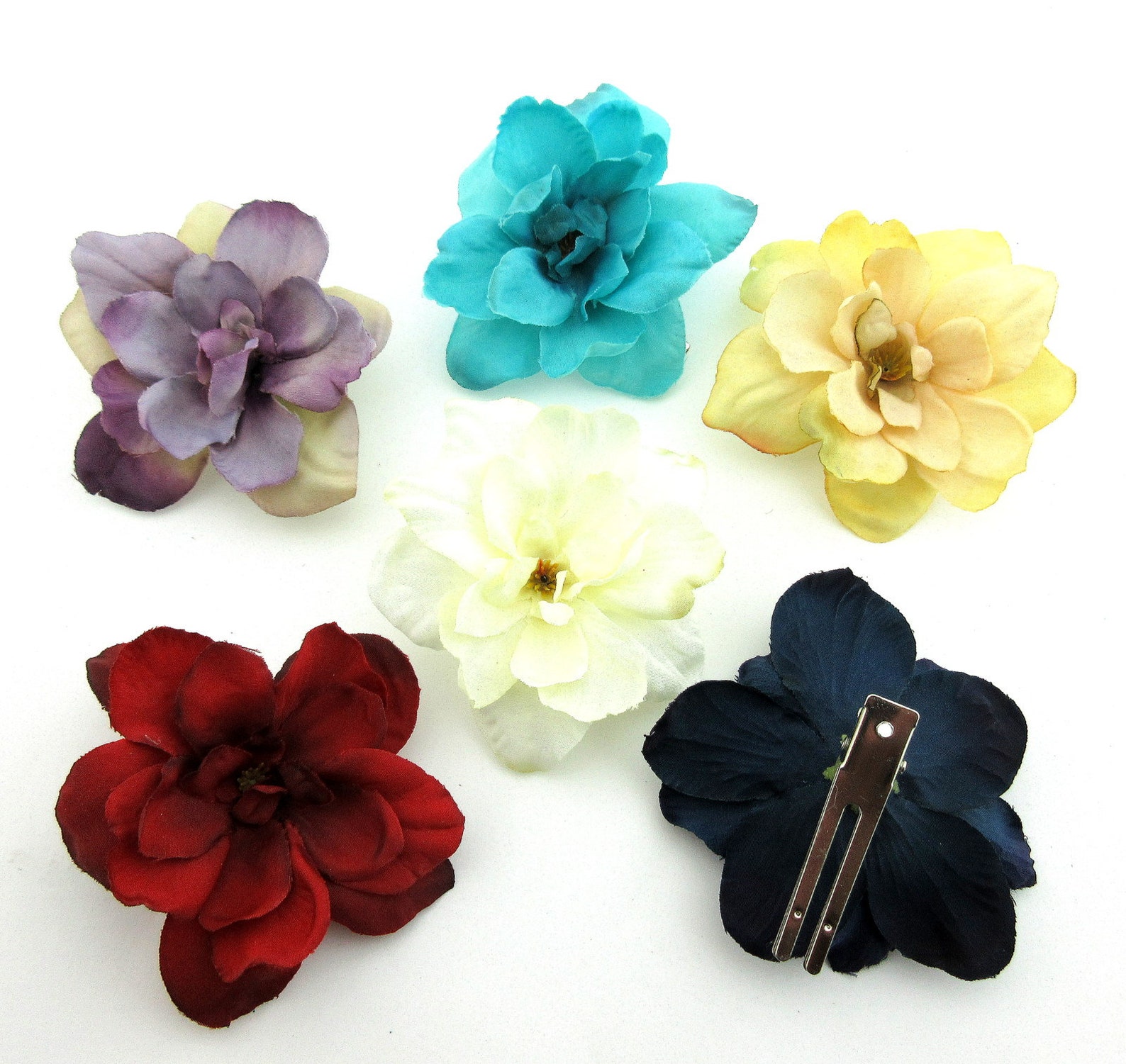 Six Apple Blossom Silk Flower Hair Clip Multi Color Lot - Etsy