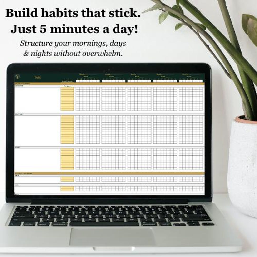 Digital Self-improvement Habit Tracker – Printable PDF + Google Sheets ...
