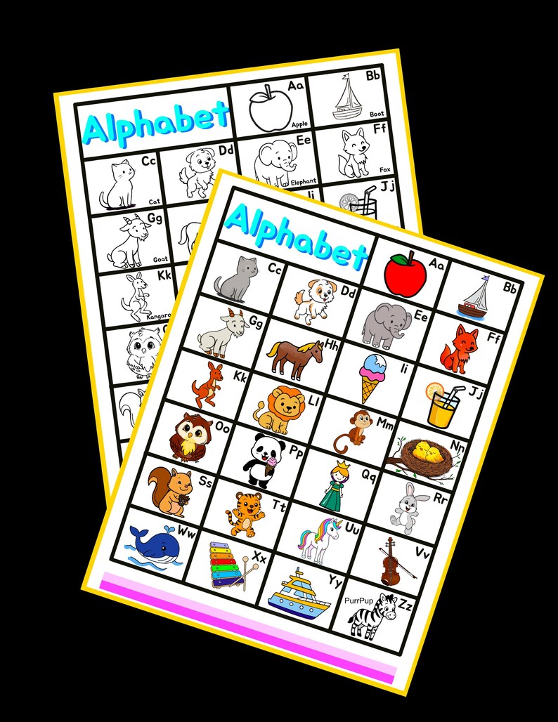 Alphabet Chart Alphabet Poster Classroom Kid's Room Decor - Etsy