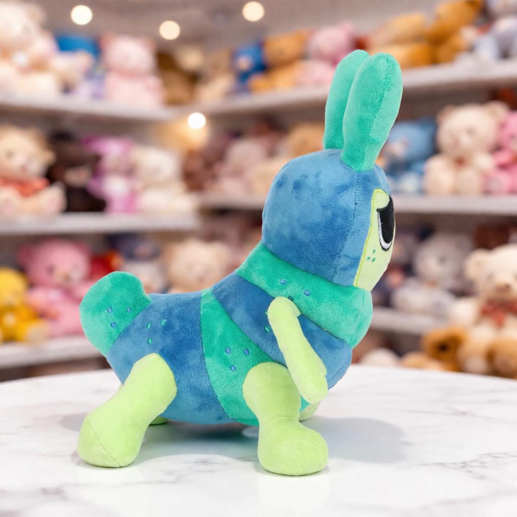 Squirm Dandy’s World Worm Plush Cute Green Blue Bug Plushie Soft ...