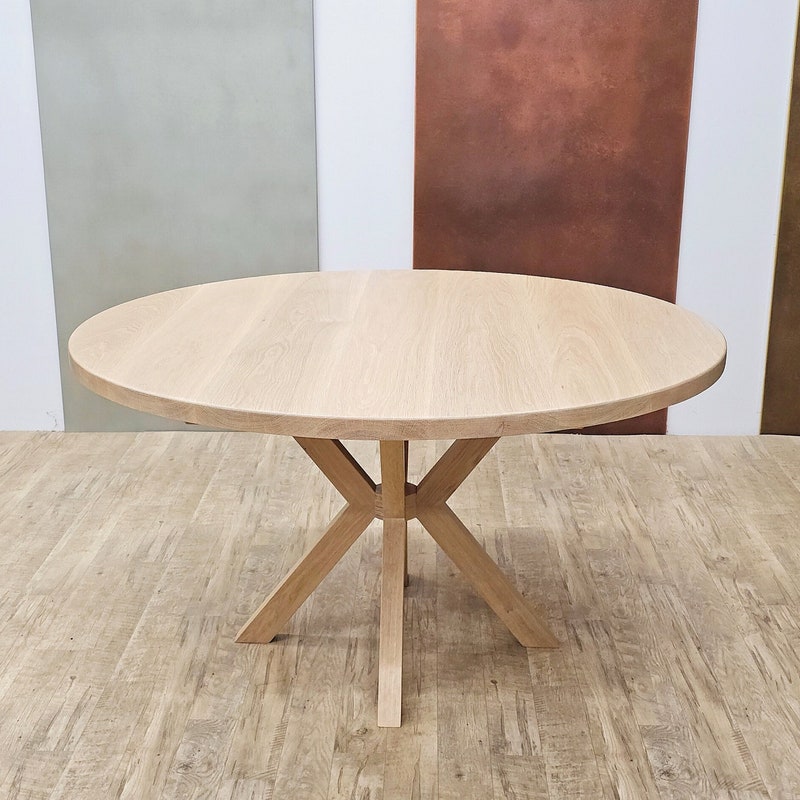 72 Round Oak Table - Etsy