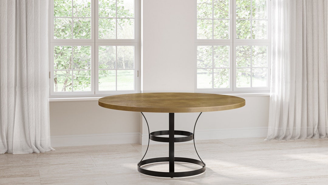 Round Brass Dining Table, Brass Pedestal Dining Table, Round Brass ...
