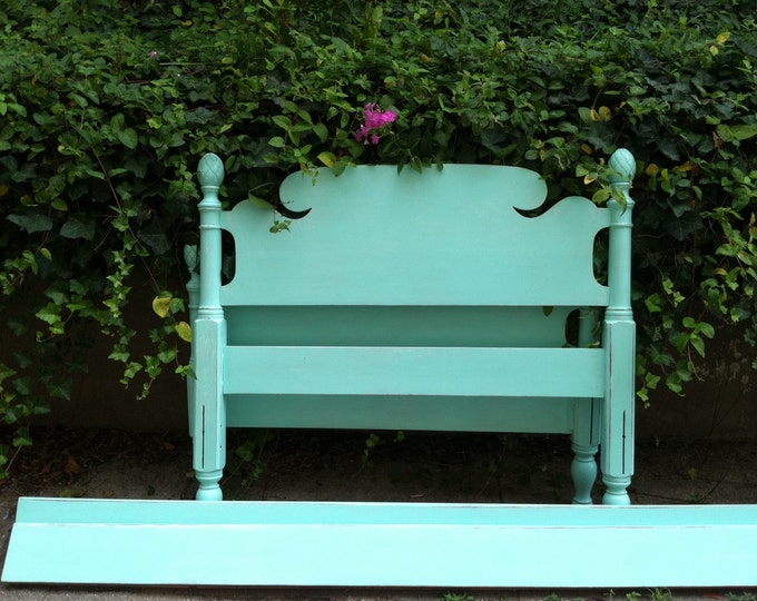 Reserved for Jessica Twin Bed Painted Aqua Shabby Chic Beach Cottage - Etsy
