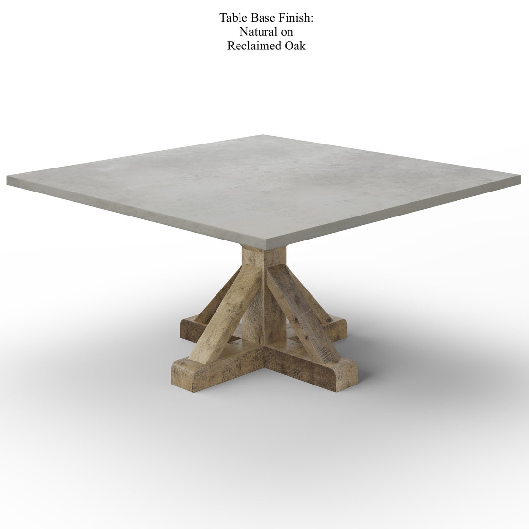 Square Zinc Top Dining Table, Pedestal Base - Etsy