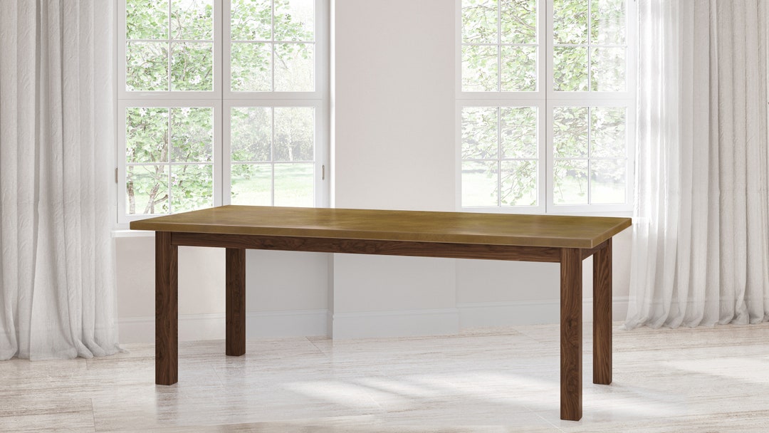 Brass Top Dining Table, 4 Legged Dining Table, Shaker Style Dining ...