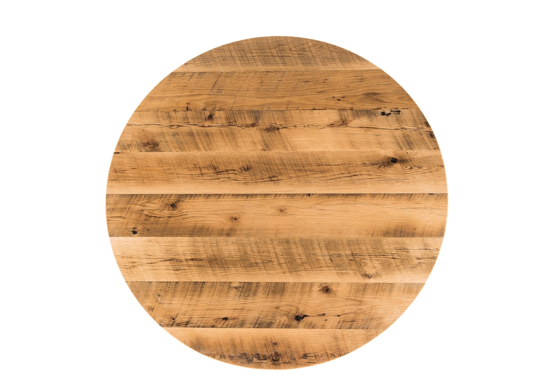 Round Reclaimed Wood Table Top Solid Wood Barnwood Rustic Round Tops ...